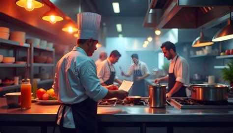 Order In Progress The Heart Of The Commercial Kitchen Stock