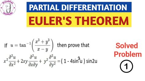 Eulers Theorem Partial Differentiation Problem 1 Engineering Math 1 Youtube