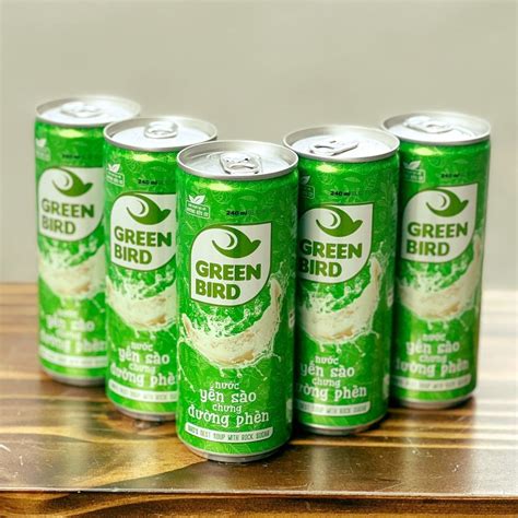Nước Yến Sào Chưng Đường Phèn Green Bird Lốc 6 Lon X 240ml Siêu Thị