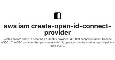 Aws Iam Create Open Id Connect Provider Fig