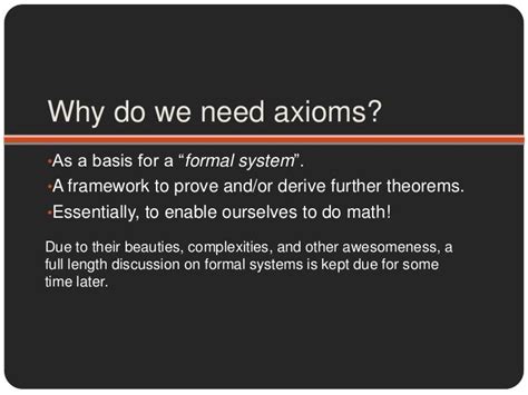 What Is An Axiom