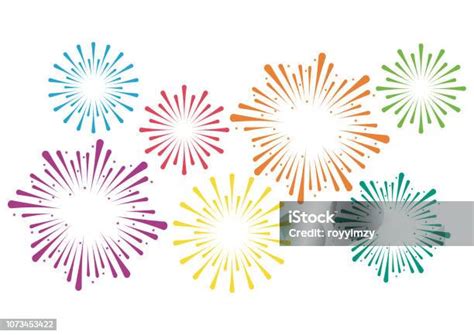 불꽃 다채로운 축 하 파티 그리고 새 해 이벤트에 대 한 백색 배경에 벡터 일러스트 레이 션 검은색에 대한 스톡 벡터 아트 및 기타 이미지 Istock