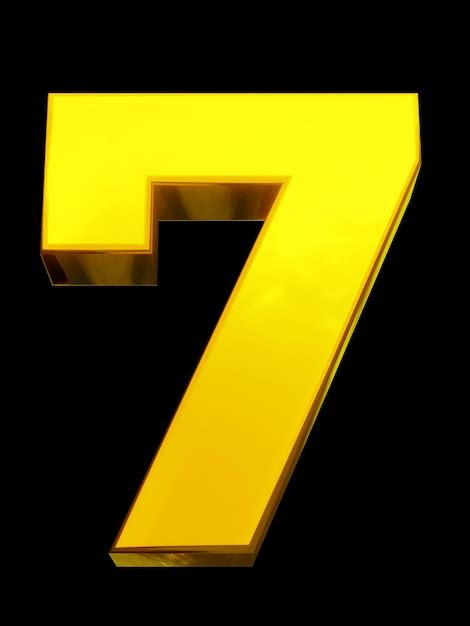 Premium Vector A Yellow Number 7 On A Black Background