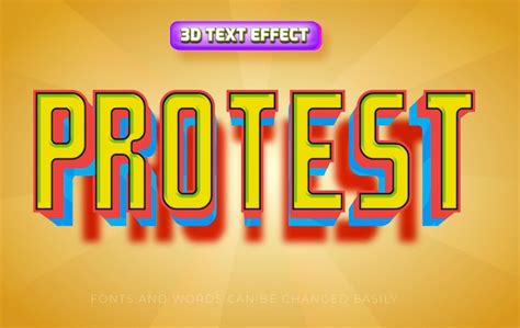 Premium Vector Protest 3d Editable Text Effect Style
