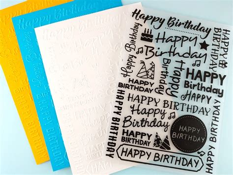 Happy Birthday Embossing Folder Paper Embossing Paper Etsy