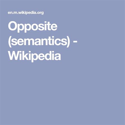 Opposite Semantics Wikipedia