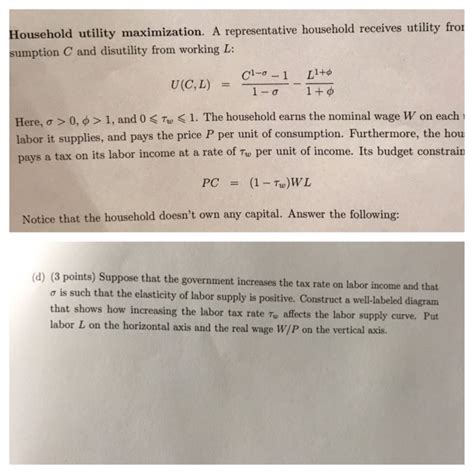 Solved Household Utility Maximization A Representative