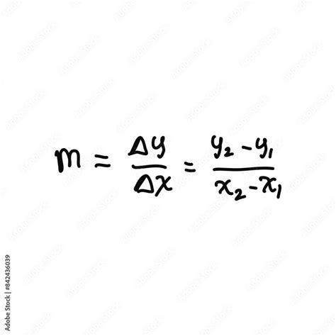 Vetor De Gradient Formula Of A Line Written In Black Ink Illustration