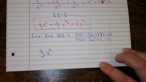 Antiderivative Example 6 Youtube