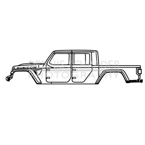 Jeep Gladiator Rubicon Thick Digital Download Truck Illustration Svg