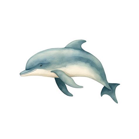 Premium Photo A Cute Minimalist Side Profile Of A Dolphin