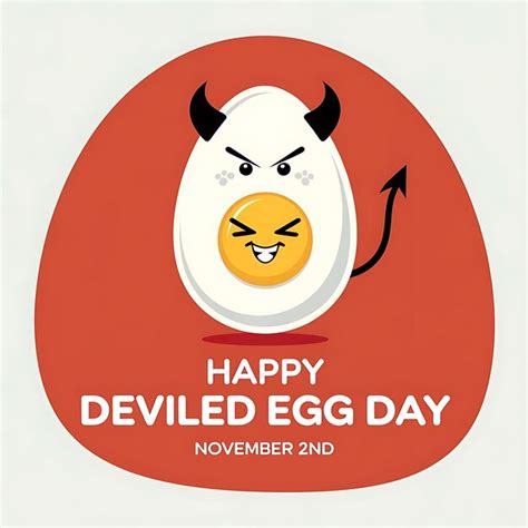 National Deviled Egg Day Celebration Design Featuring A Plate Of Deviled Eggs For November 2nd