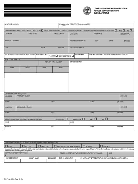 Tennessee Title Application Pdf Fill Out And Sign Online Dochub