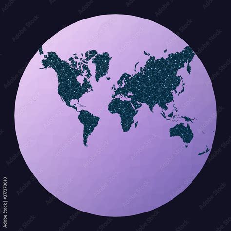 Abstract Telecommunication World Map Lagrange Conformal Projection World Network Map Wired