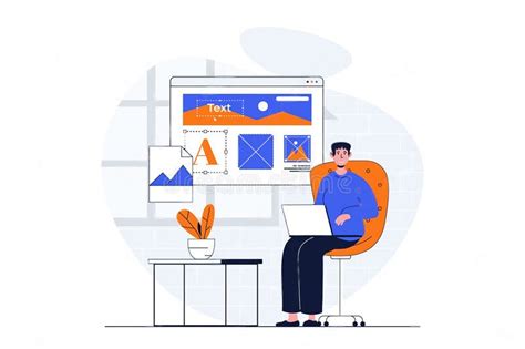 App Development Web Concept With Character Scene Stock Illustration Illustration Of Screen