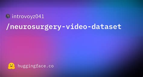 Introvoyz041 Neurosurgery Video Dataset · Datasets At Hugging Face
