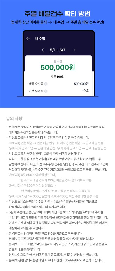 쿠팡이츠 배달파트너 New 리워드 프로그램 쿠팡이츠 배달파트너