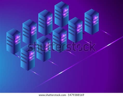 Datacenter Server Room Cloud Storage Technology Stock Vector Royalty