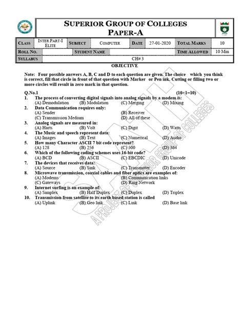 Computer Data Communication Exam Paper Pdf Duplex