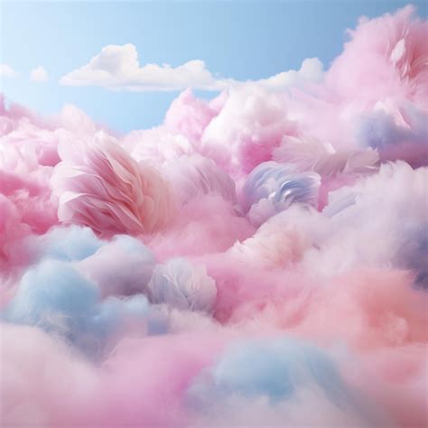 Premium Photo A Cotton Candy Colourfull Background With Fluffy Clouds
