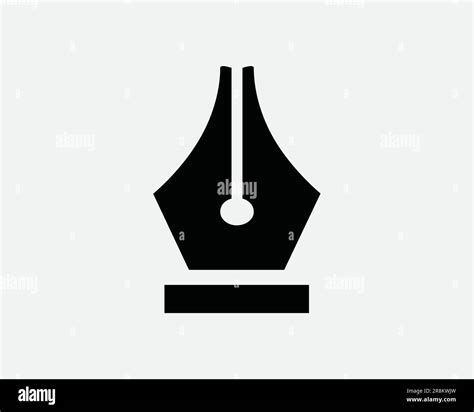 Fountain Pen Tip Icon Tip Nib Calligraphy Ink Draw Drawing Write Luxury Stationery Black White