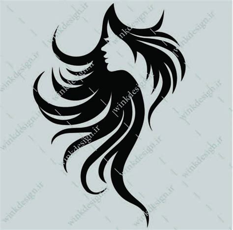 وکتور موی خانم موهای بلند زن Wink Design