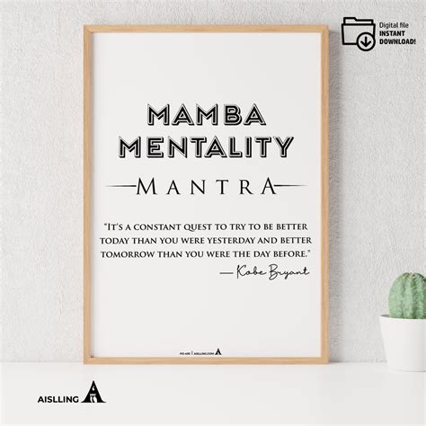 Kobe Bryant Mamba Mentality Definition Posters Nba Black Mamba