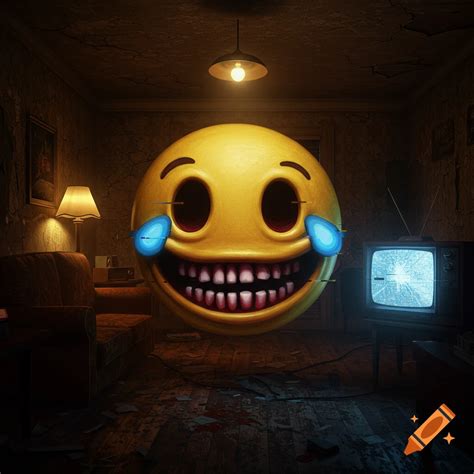 A Creepy Smiling Cylindrical Wooden Character With Big Eyes And Tiny