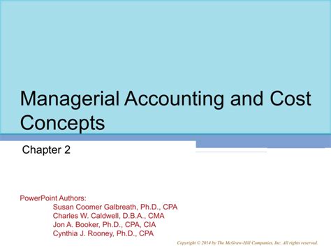 Managerial Accounting And Cost Concepts Presentation