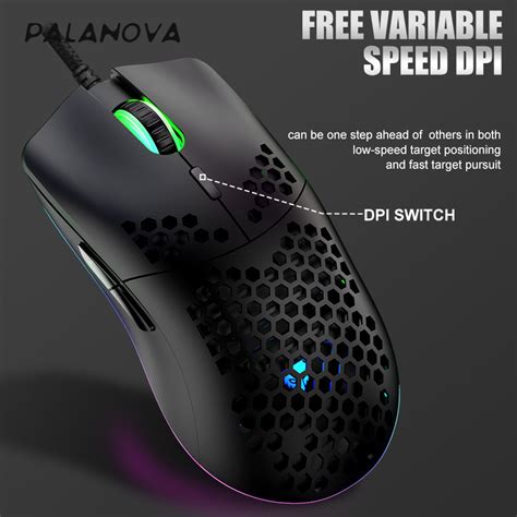 Pai】wired Office Mouse Rgb Luminous Mouse Programming Game 7 Button