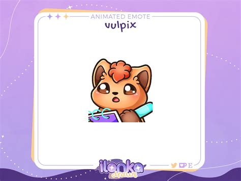 NOTED Vulpix Cute Animated Twitch Discord Emote Etsy