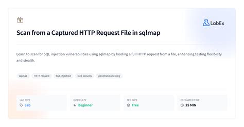 scan sql injection with captured request in sqlmap labex