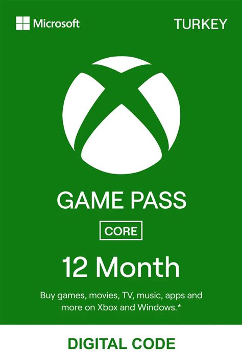 Buy Xbox Game Pass Core 12 Months TR Xbox Live Digital Code
