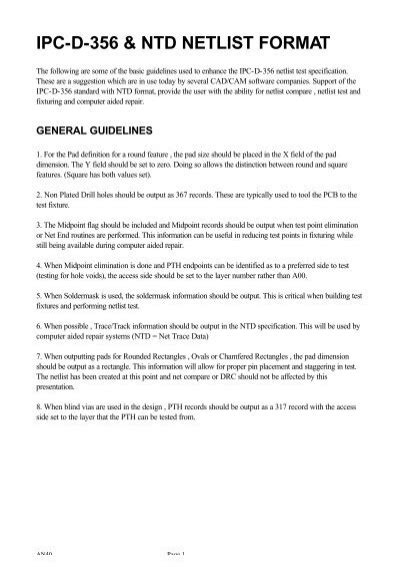 IPC D NTD NETLIST FORMAT Solidigm