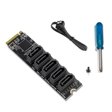 M2 Ngff Pcie B Key Sata To Sata 30 5 Port Expansion Card 6gbps
