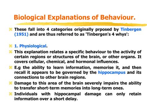 Ppt Biological Bases Of Behaviour Lecture 1 Biology And Behaviour Powerpoint Presentation