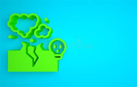 Green Poisonous Cloud Of Gas Or Smoke Icon Isolated On Blue Background