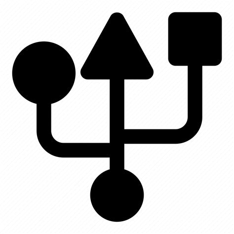 Glyph Usb Cable Connection Technology Electronics Symbol Icon Download On Iconfinder