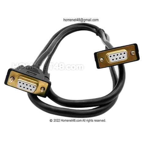 RS232 Serial Port DB9 Cable Gold Head Straight Through Homenet48