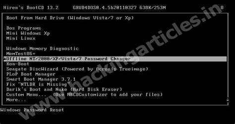 Hack Windows Password With The Help Of Hirens Boot Cdwindow Password Hacking