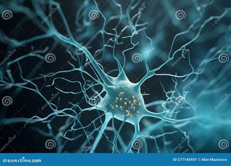 Neurons Making Synapse Nervous System Sending Electrical Impulses Or Electric Pulse Neural