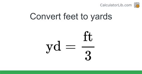 Feet → Yards Converter Ft To Yd Length Converter Online Calculator