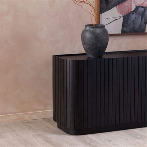 Moe S Home Collection Povera Door Sideboard In Black Nfm I