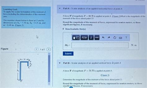 Solved Part A Scalar Analysis Of An Applied Horizontal Chegg