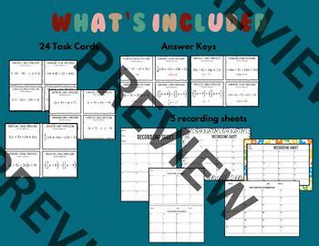 Task Cards Subtracting Linear Expressions By Math Ministry By Randi