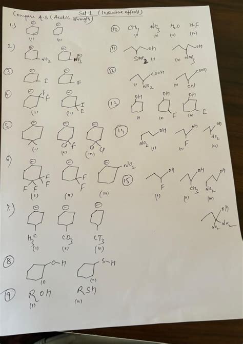 Compare As Acidic Strengit S Inductive Effects 1 1 Onc1cc Ccc