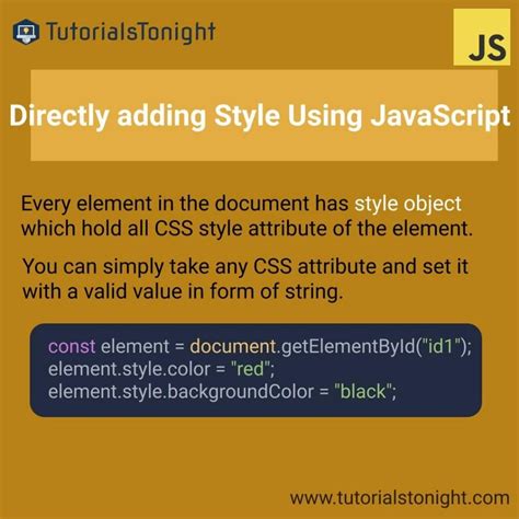 Style Elements Using Javascript Html Infographic Eyehunts
