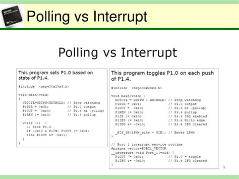 PPT TI MSP430 Polling Interrupts ISRs PowerPoint Presentation Free Download ID 4248412
