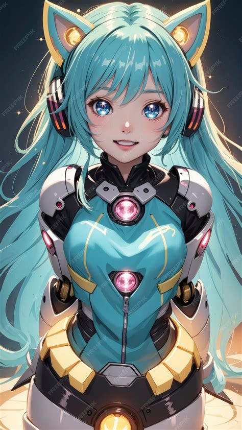 Premium Ai Image Kawaii Cyborg Girl In Anime Style