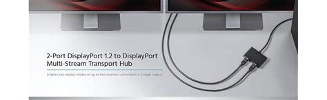 Monoprice 2 Port Displayport 1 2 To Displayport Multi Stream Transport Mst Hub Dp To Dp